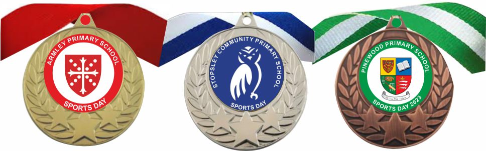 Amazing Colour Coordinated School Logo Sports Day Medals - Direct Source