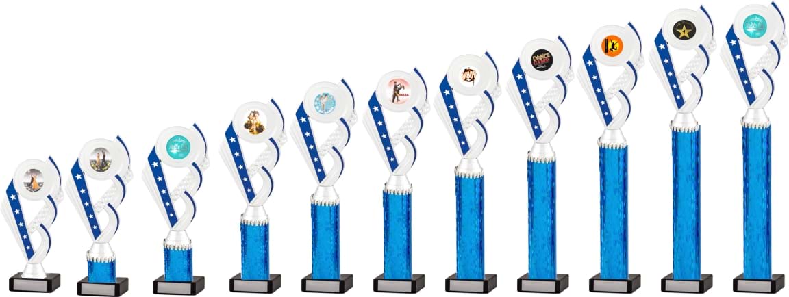 Colour Tournament Trophies Blue Silver HSILVBLU Series - Direct Source